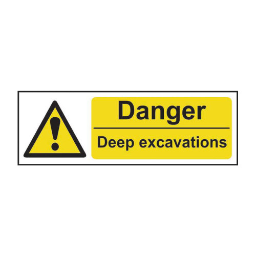 Spectrum Industrial - 'Danger Deep Excavations' Sign, Rigid 1mm PVC ... Spectrum Industrial - 'Danger Deep Excavations' Sign, Rigid 1mm PVC ...