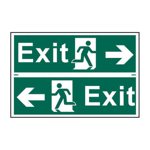 Spectrum Industrial - Exit Man Running Arrow Left/Right' Sign, Self ... Spectrum Industrial - Exit Man Running Arrow Left/Right' Sign, Self ...