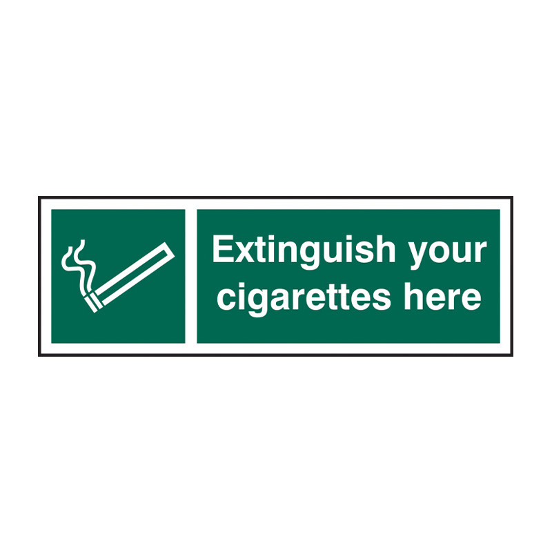 Spectrum Industrial - 'Extinguish Your Cigarettes Here' Sign, Non ... Spectrum Industrial - 'Extinguish Your Cigarettes Here' Sign, Non ...